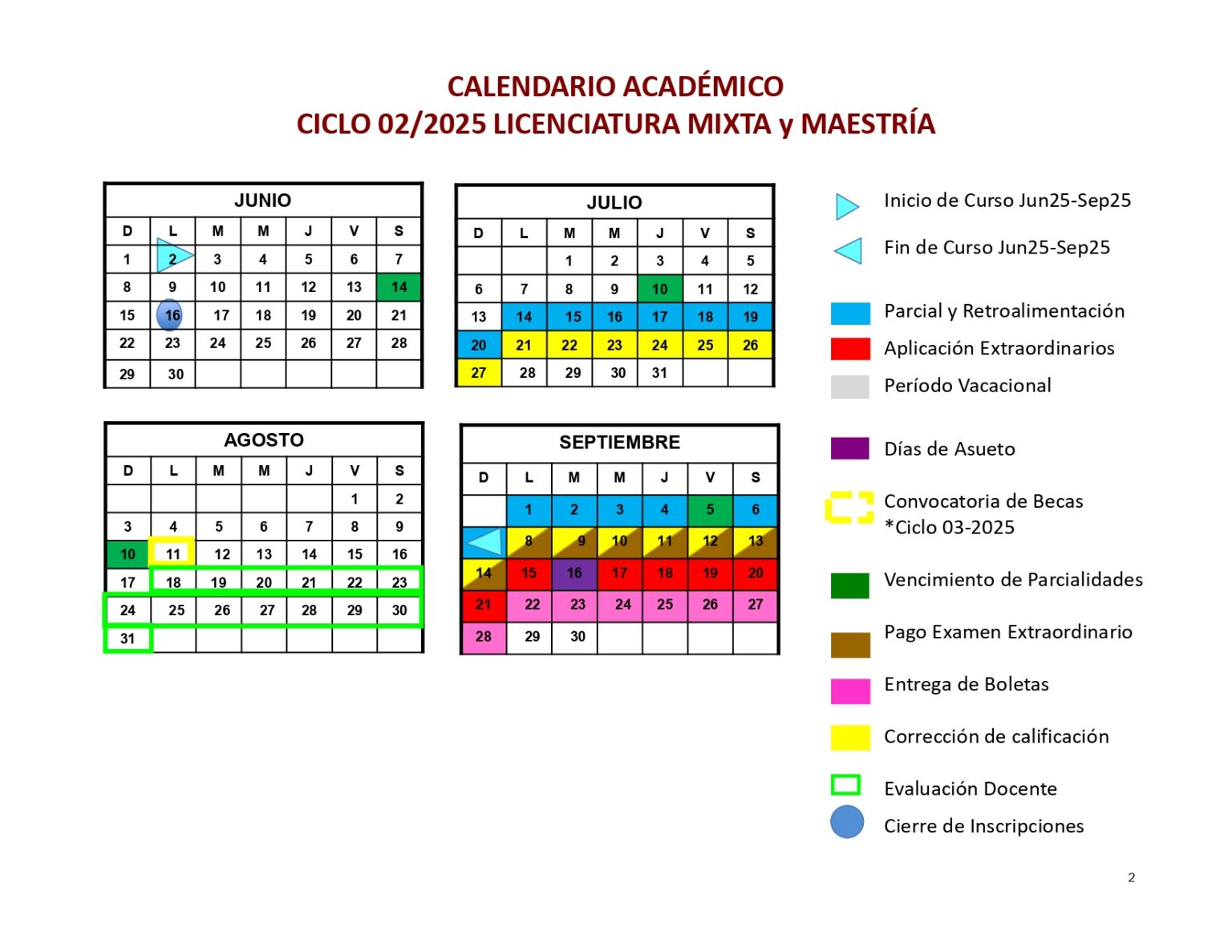 Calendario – Universidad Interglobal
